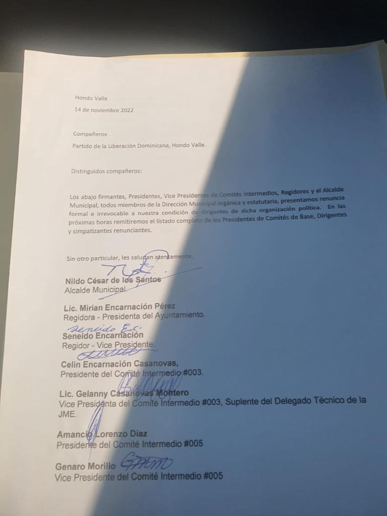 ¡Siguen las dimisiones en el PLD! Alcalde, regidores y dirigentes de ...